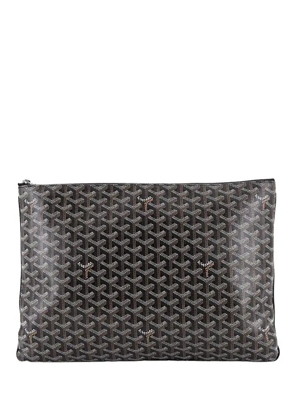 GOYARD Gm Senat Zip Pouch Coated Canvas - Black