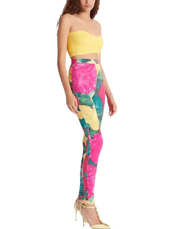Balmain Jersey Leggings With Roses Print - Multicolor