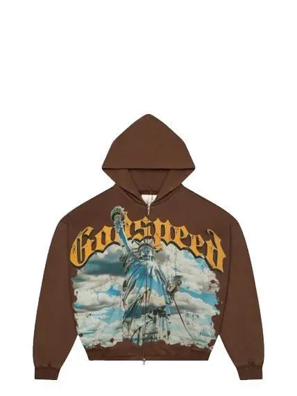 GODSPEED Chrome Liberty Zip V2 Hoodie - Brown Wash