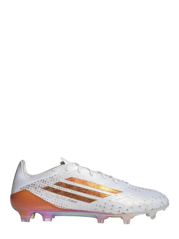 Adidas F50 Elite Fg Mo Salah 'the Egyptian King' Cleats - Cloud White/thermal Gold Metallic/golden Beige
