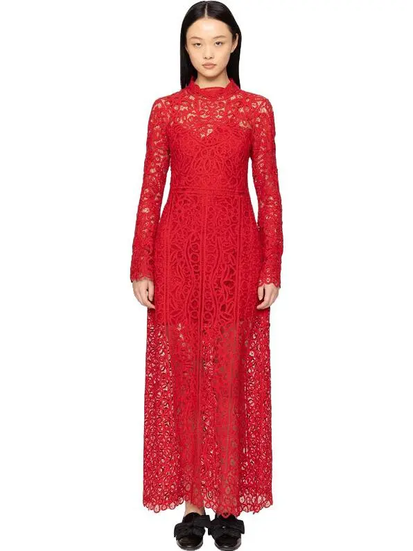 Sea Adelina Lace Maxi Dress - Red