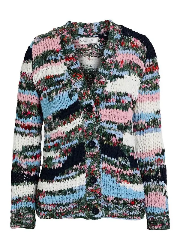 Oscar De La Renta Crochet Cardigan - Light Blue