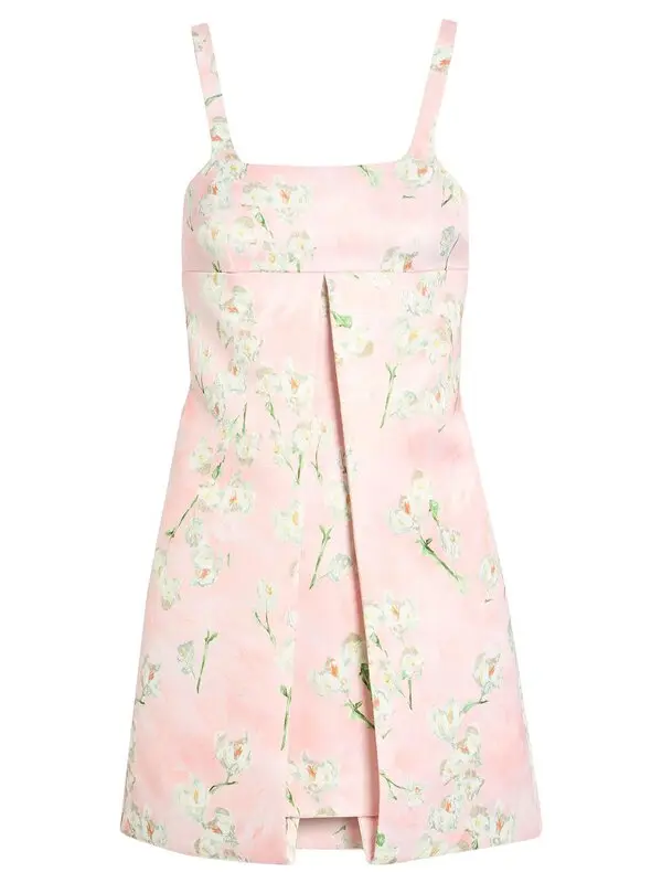 EMILIA WICKSTEAD Levisa Layered Floral-print Mini Dress - Baby Pink