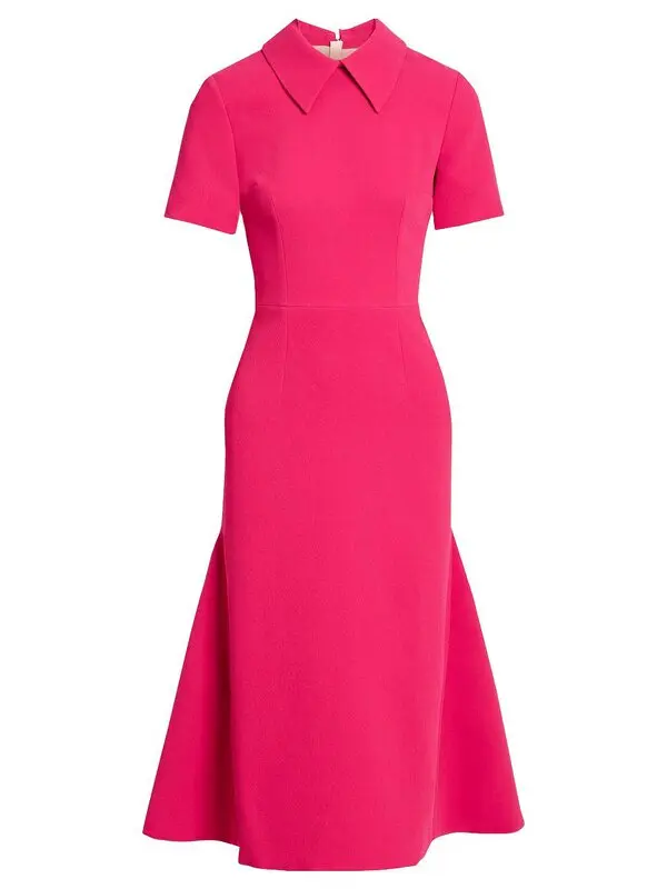 EMILIA WICKSTEAD Eman Crepe Midi Shirt Dress - Fuchsia