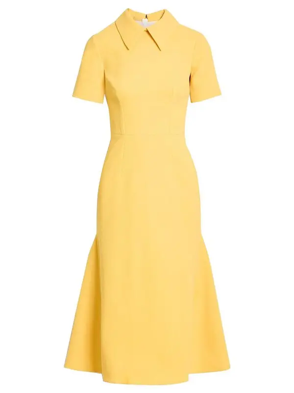 EMILIA WICKSTEAD Eman Crepe Midi Shirt Dress - Yellow
