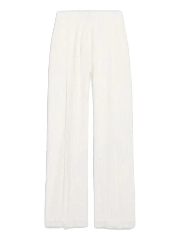 Oscar De La Renta Fringed Twill Wide-leg Pants - Ivory