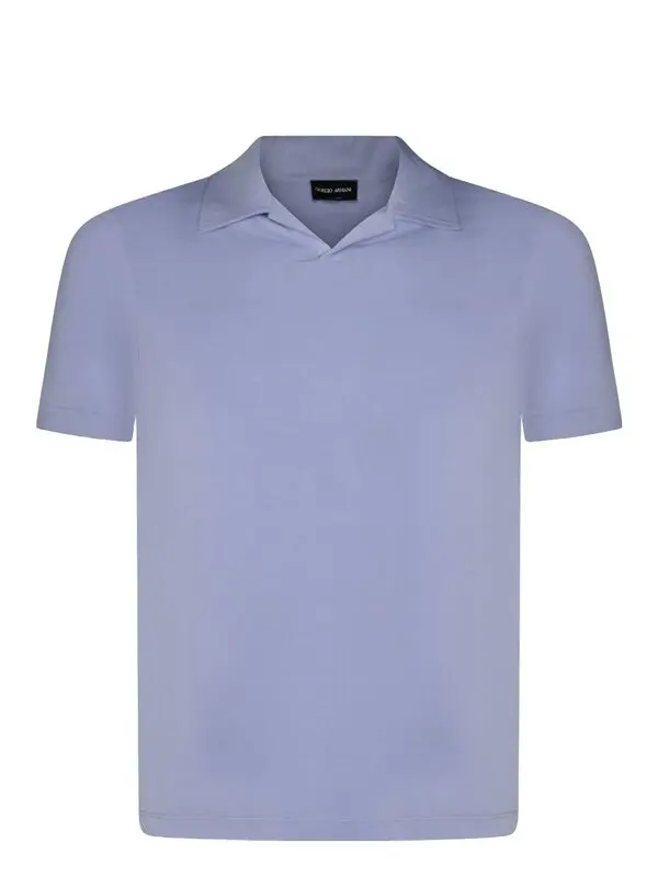 Giorgio Armani Lavender Viscose Polo Shirt - Lavanda