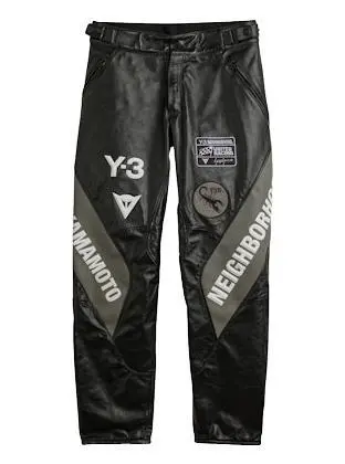 Adidas Y3 Nbhd Leather Racer Pants - Black