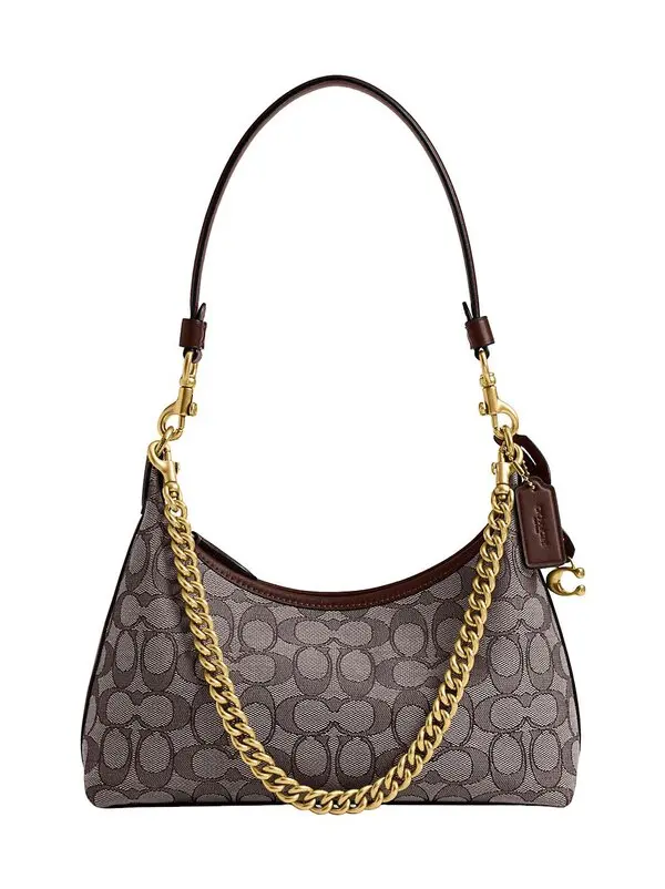 COACH Juliet Shoulder Bag 25 In Signature Jacquard - Brass/oak Maple
