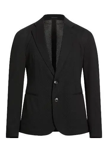 Emporio Armani Single-breasted Checked Jacquard Blazer - Black