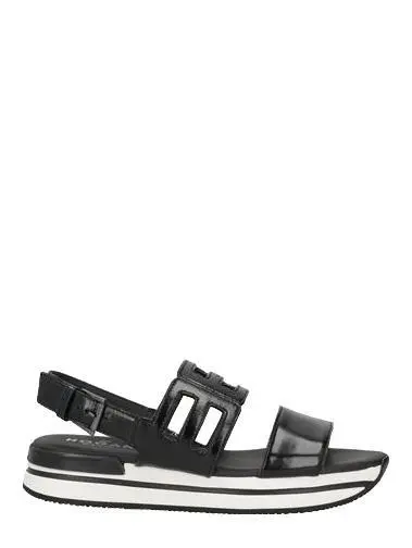 Hogan Sandals In Leather - Black