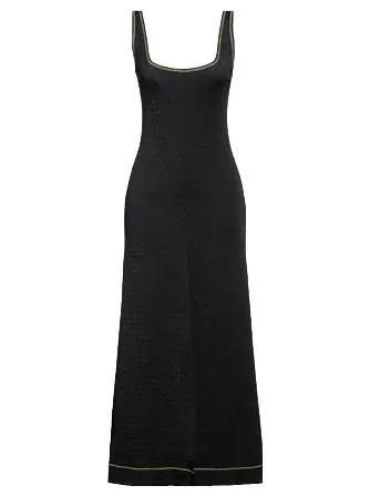 GANNI Maxi Dress Recycled Polyester Blend - Black