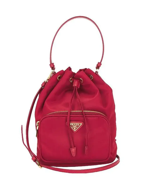 FWRD RENEW Prada Tessuto Bucket Bag - Red