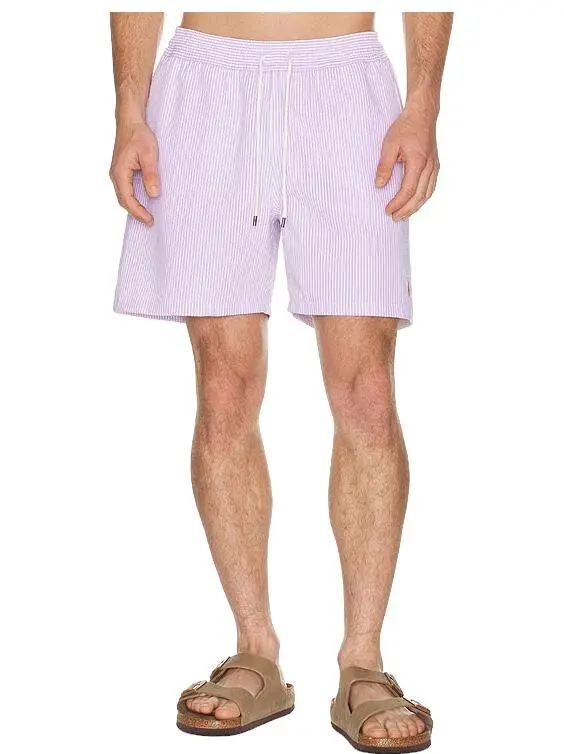 Polo Ralph Lauren Traveler Swim Trunk - Sky Lavender Seersucker