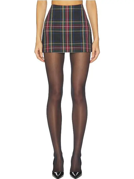 Retrofete Tierra Plaid Mini Skirt - Black Tartan