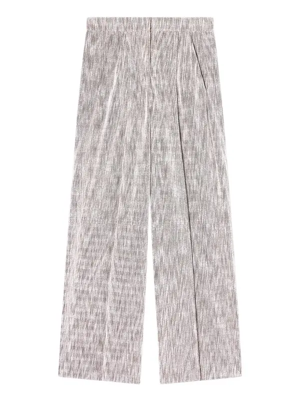 Giorgio Armani Chevron Jersey Pleated Trousers - Grey
