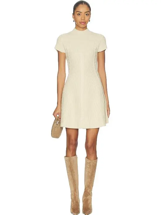 Paige Freya Cable Knit Mini Dress - Latte Foam