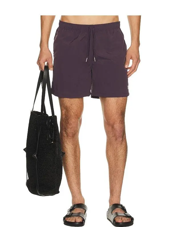 BATHER Solid Classic Swim Trunk - Solid Plum