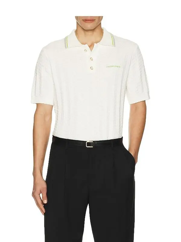 Casablanca Tennis Boucle Polo Shirt - White