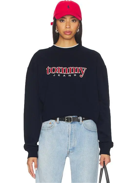 Tommy Hilfiger 90s Texture Graphic Crew Sweatshirt - Dark Night Navy