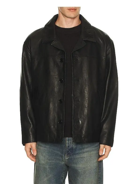 ALLSAINTS Saxon Leather Jacket - Black