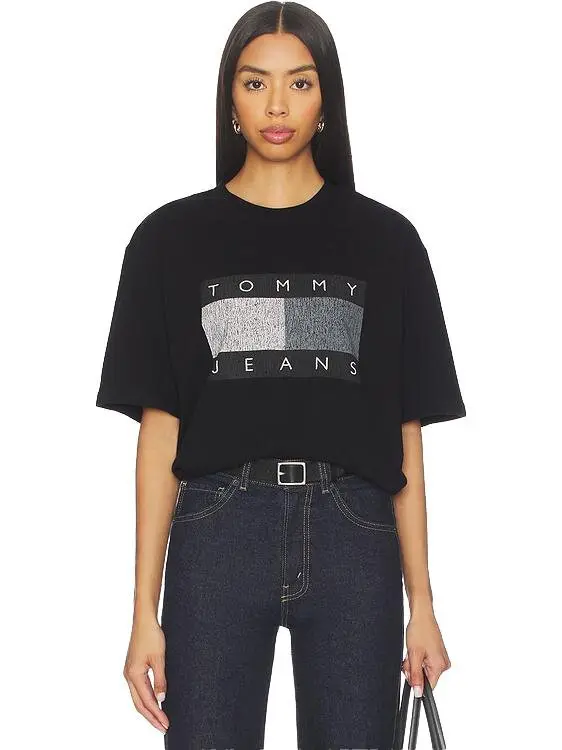 Tommy Hilfiger 90s Distressed Flag Tee - Black