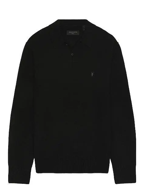 ALLSAINTS Statten Long Sleeve Polo - Black