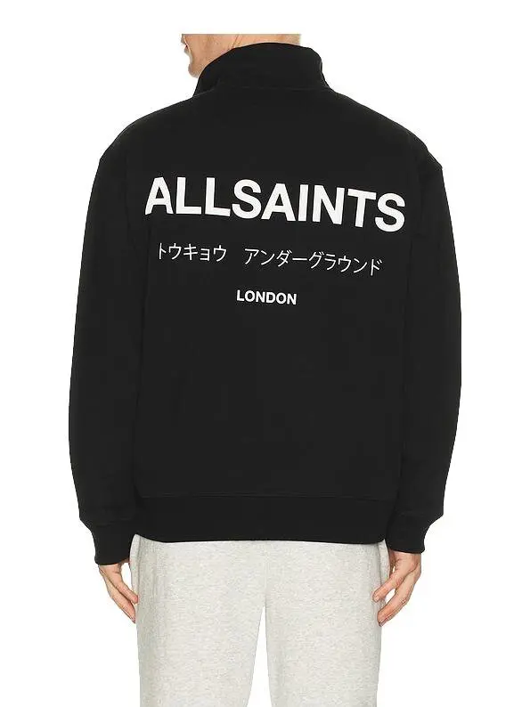 ALLSAINTS Underground Half Zip Sweatshirt - Jet Black