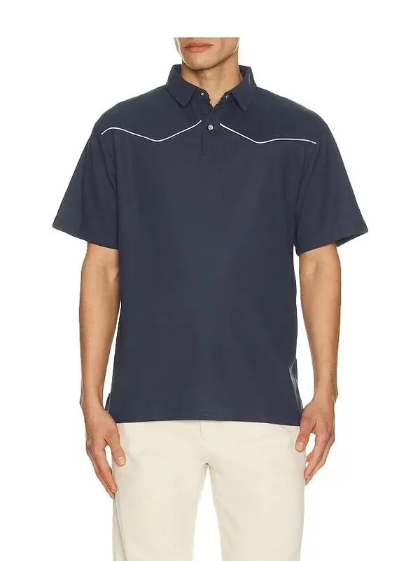DEVEREUX GOLF The Western Polo In Blue - Deep Blue