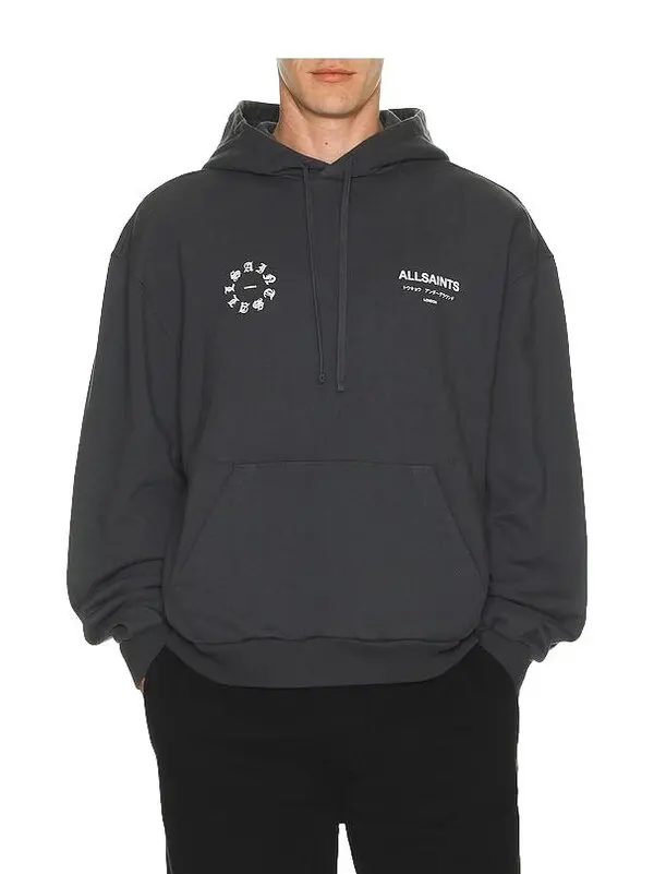 ALLSAINTS Kindred Graphic Hoodie - Washed Black