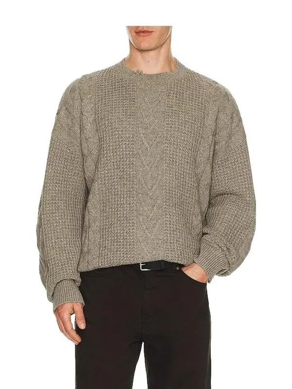ALLSAINTS Tenter Crew Neck Sweater - Fawn Brown