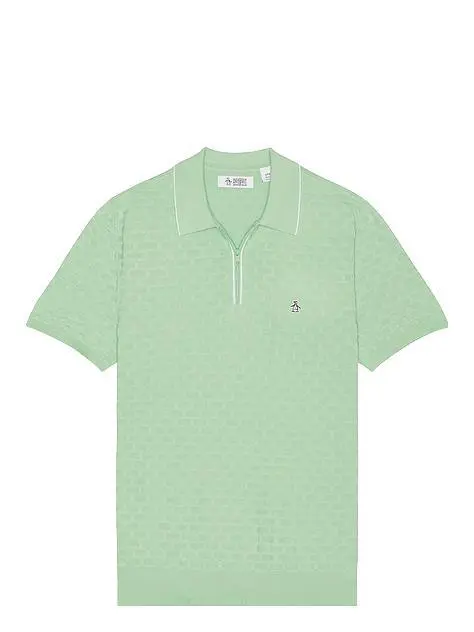 ORIGINAL PENGUIN Links Stitch Polo In Mint - Hemlock