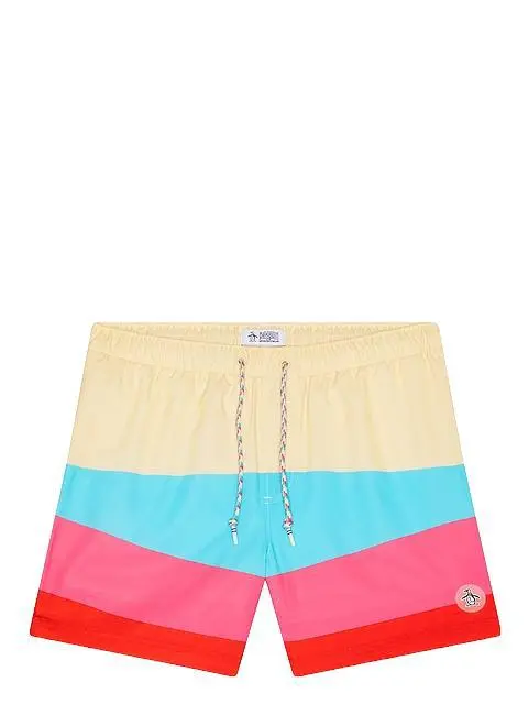 ORIGINAL PENGUIN 5 Box Rec Degrade Swim Shorts - Birch