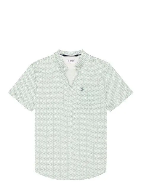 ORIGINAL PENGUIN Eco Short Sleeve Shirt In Mint - Bright White