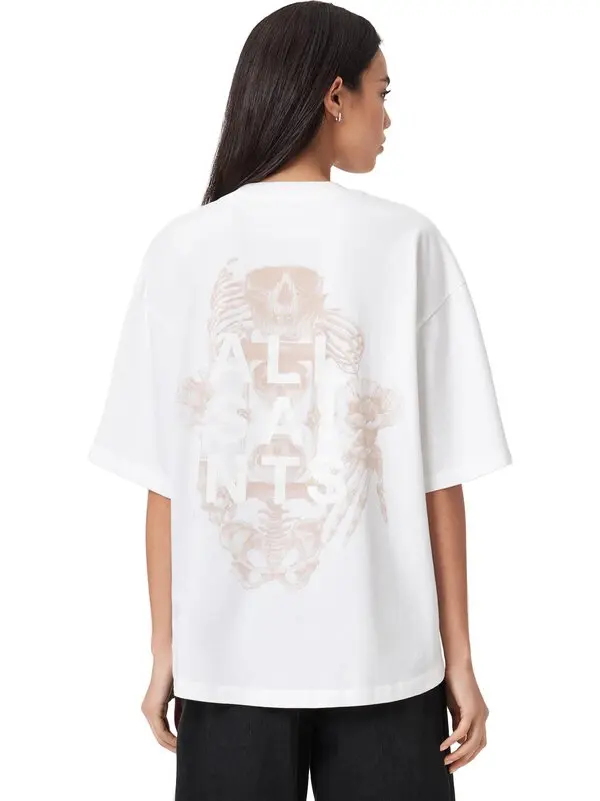 ALLSAINTS Tempus Amelie Oversized T-shirt - White