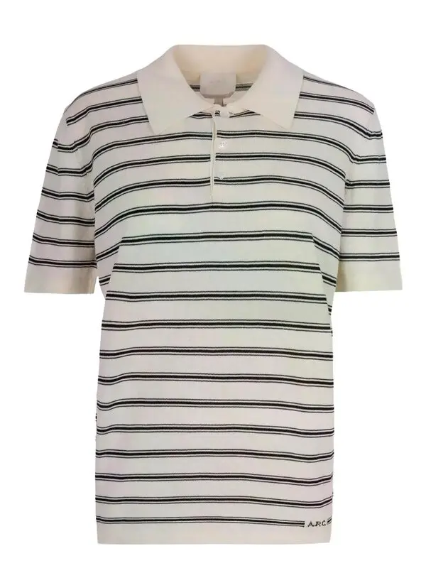 A.p.c. Striped Polo Shirt - Neutrals