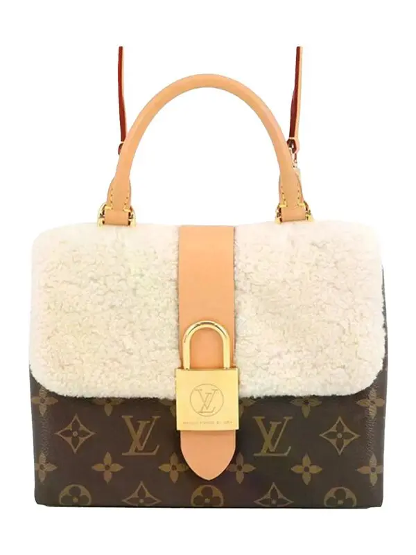 LOUIS VUITTON Monogram And Shearling Locky Bb Satchel - Brown