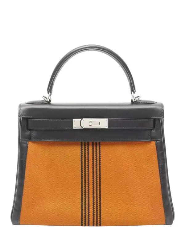 Hermès 2006 Toile Box Calf Kelly Ii Sellier 28 Handbag - Black