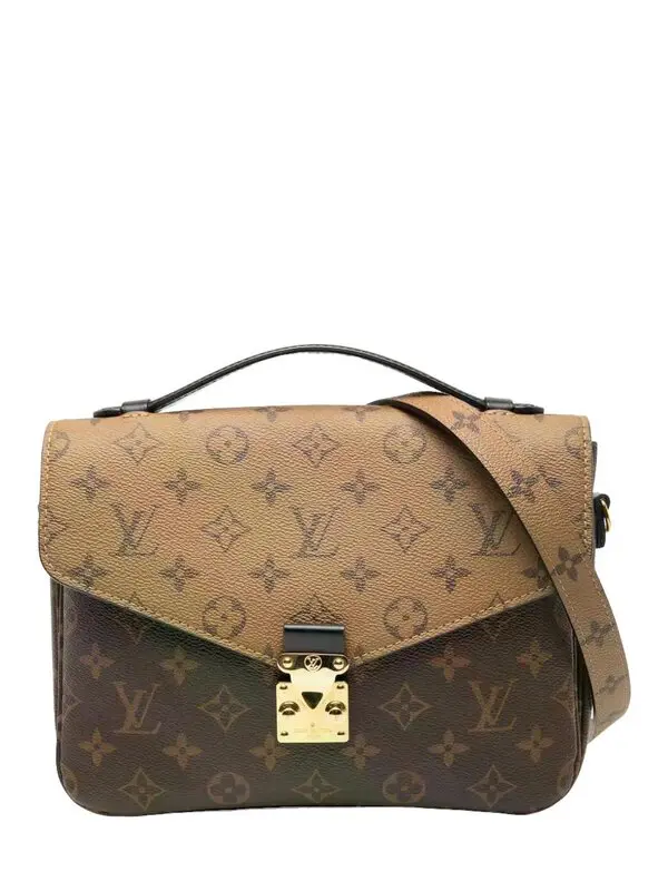 LOUIS VUITTON 2019 Monogram Reverse Pochette Metis Satchel - Brown