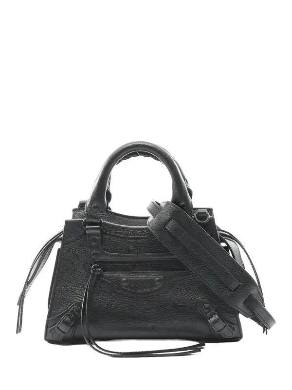 Balenciaga 2010s Mini City Leather Handbag - Black