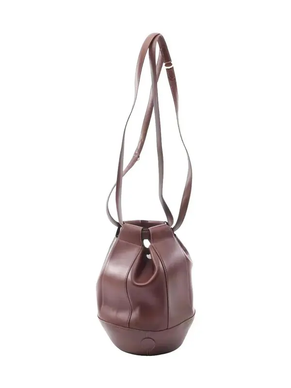 CARTIER 2010s Mast Line Leather Bucket Bag - Red