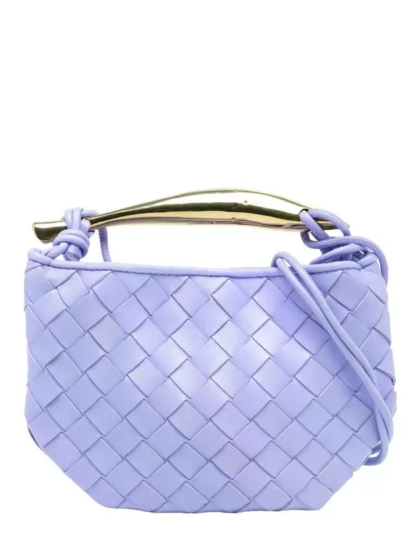 Bottega Veneta Baby Lambskin Intrecciato Sardine Satchel - Purple