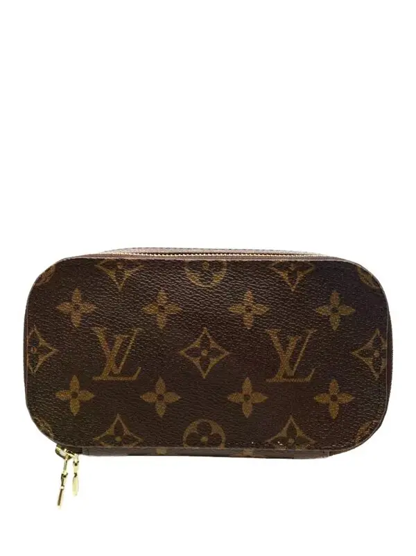 LOUIS VUITTON 2002 Monogram Trousse Blush Pm Pouch - Brown