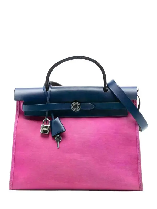 Hermès 2018 Toile Herbag Zip 31 Satchel - Pink