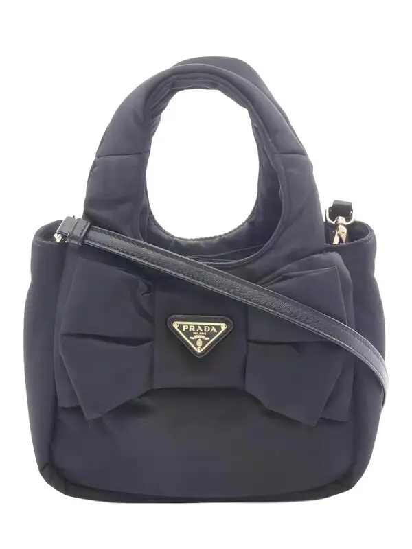 Prada 2010s Padded Bow-detail Tote Bag - Black
