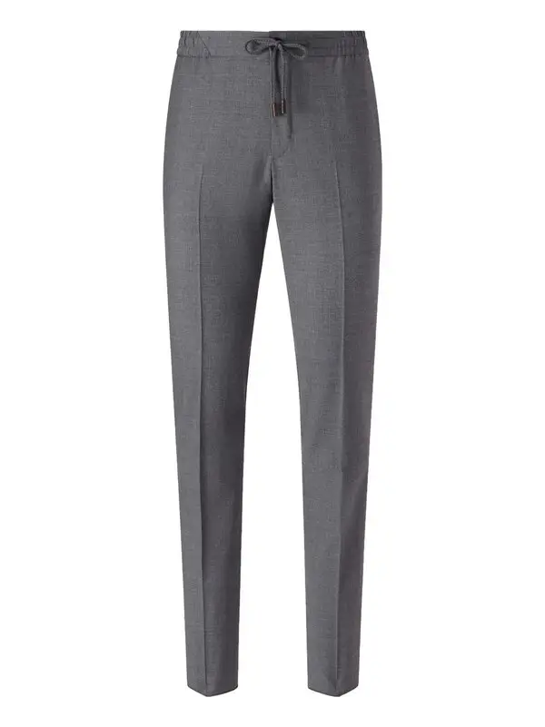 SLOWEAR Slim-leg Virgin Wool Drawstring Trousers - Gray