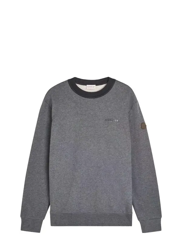 Moncler Logo-patch Crew-neck Sweatshirt - Grey