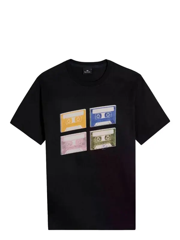Paul Smith Tapes-print T-shirt - Black