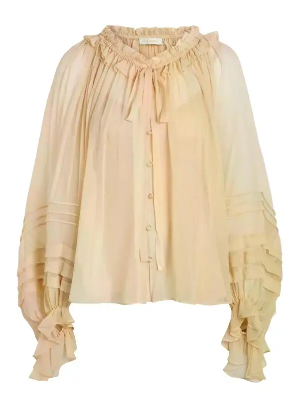 Zimmermann Rebellion Corded Ruffled Blouse - Neutrals