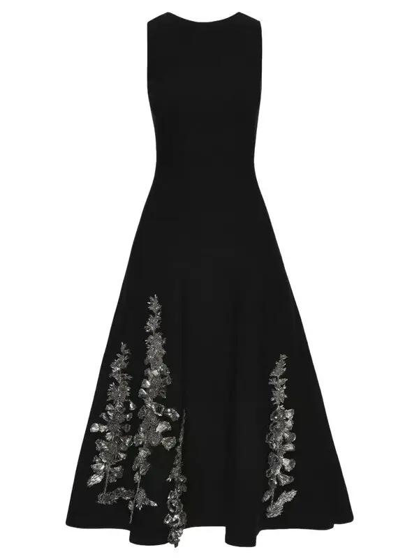 Oscar De La Renta Foxglove Sequin-embellished Dress - Black